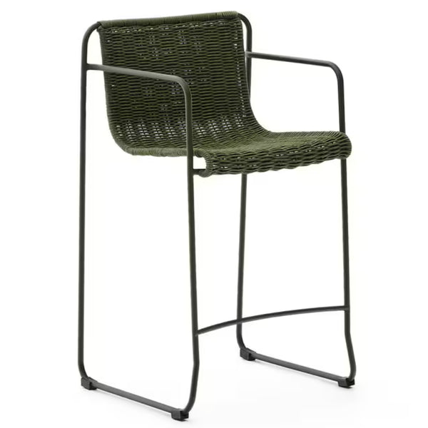 Dawson 65cm Rope Bar Stool in Green/Green - Marc & Main