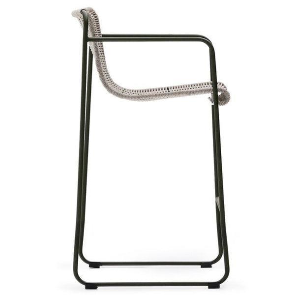 Dawson 65cm Rope Bar Stool in Green/Grey - Marc & Main