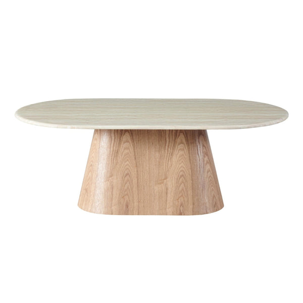 Nolan 130cm Coffee Table in Natural/Travertine - Marc & Main