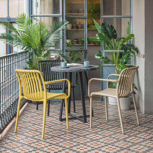 Bishop 70cm Terrazzo Dining Table in Black - Marc & Main