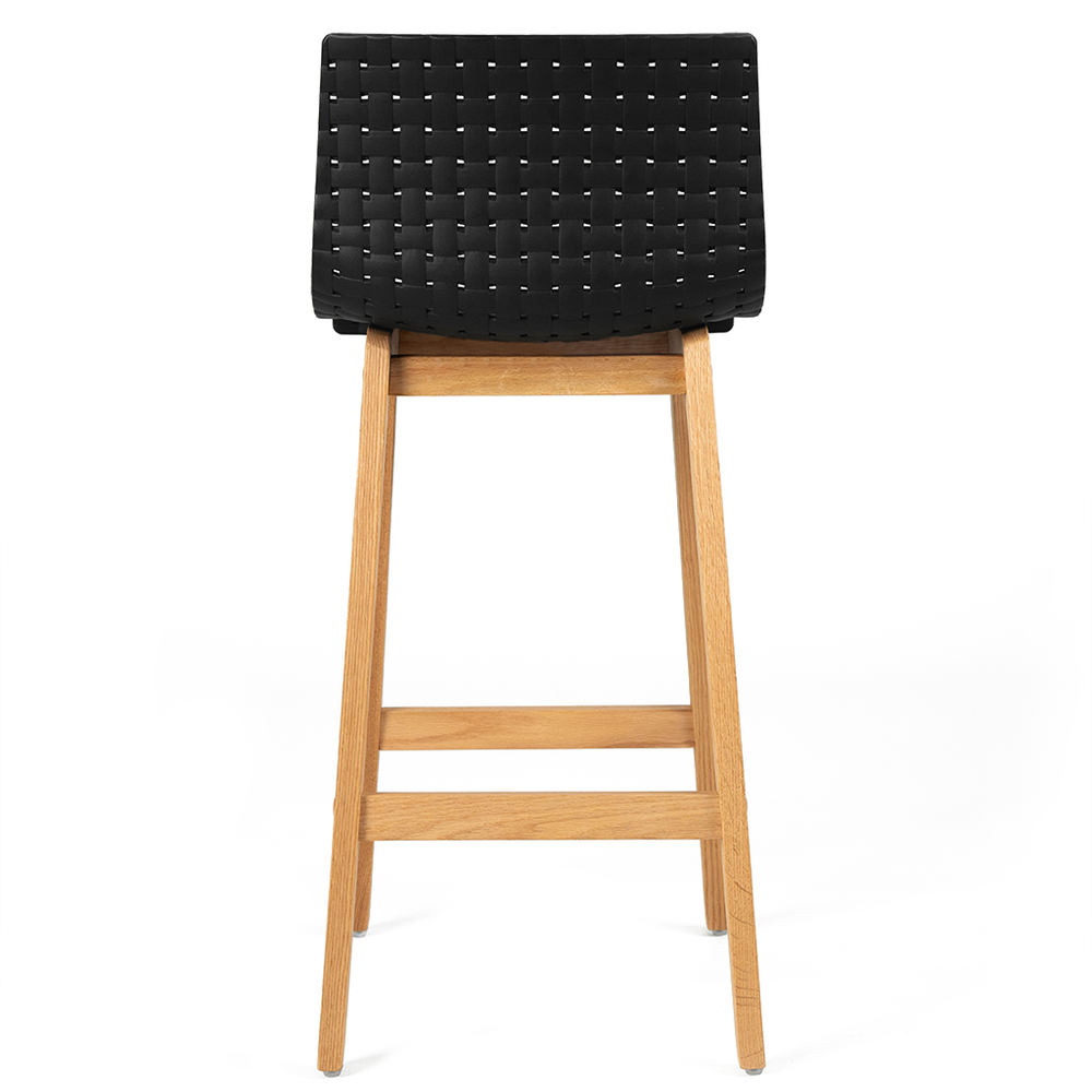 Byron Solid Oak Bar Stool in Black Acrylic - Marc & Main
