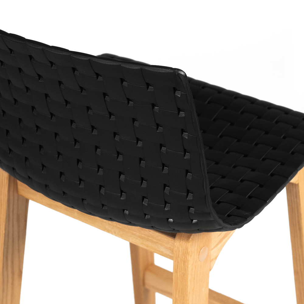 Byron Solid Oak Bar Stool in Black Acrylic - Marc & Main
