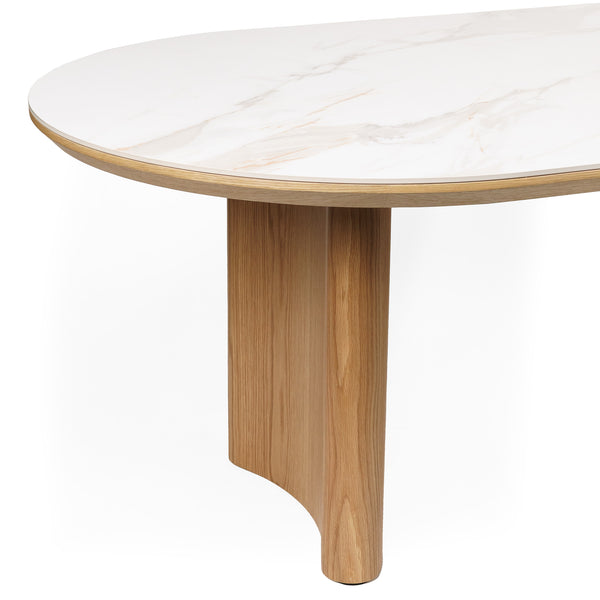 Caspian 240cm Ceramic Dining Table in Natural/White - Marc & Main