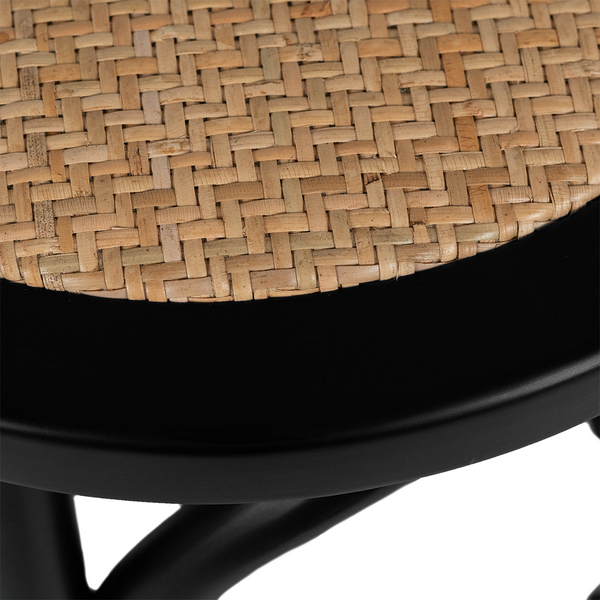 Dane Rattan Kitchen Bar Stool in Black - Marc & Main