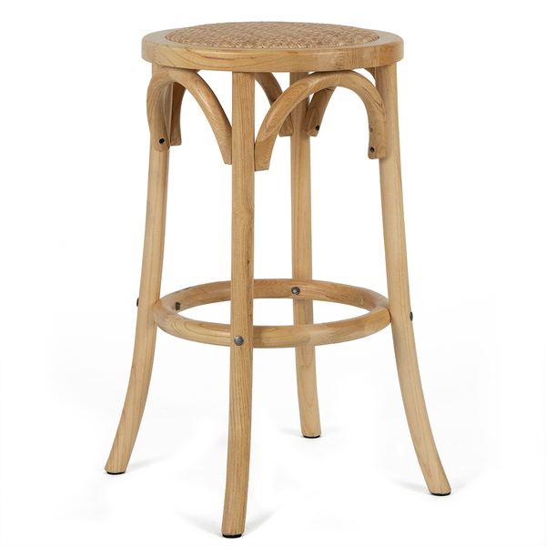 Dane Rattan Kitchen Bar Stool in Oak - Marc & Main