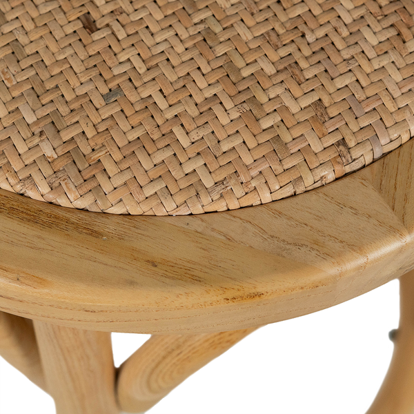 Dane Rattan Kitchen Bar Stool in Oak - Marc & Main