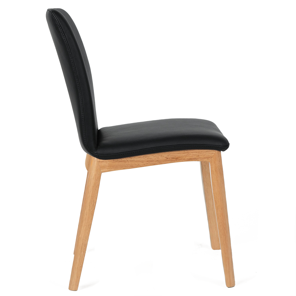 Delta Leather Dining Chair in Black Marc Main