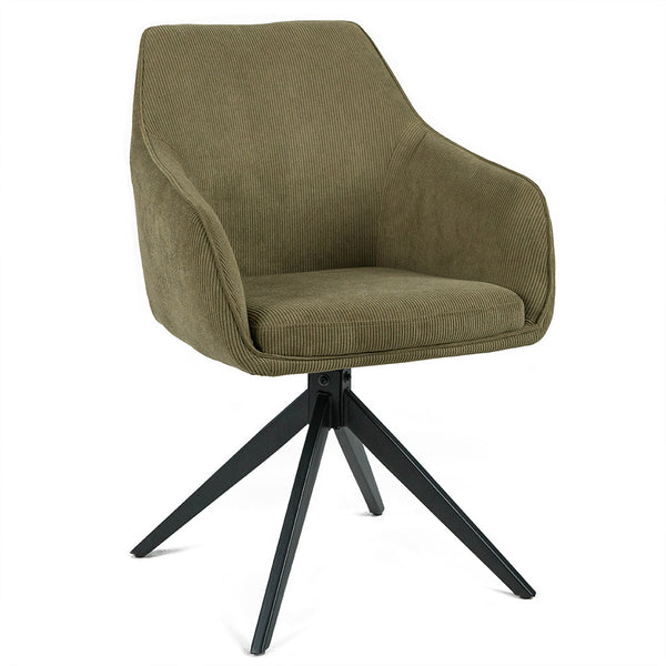 Harrison Corduroy Swivel Dining Chair in Green - Marc & Main