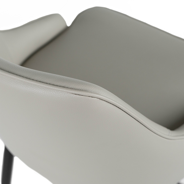 Zayne Leatherette Dining Chair in Greige - Marc & Main