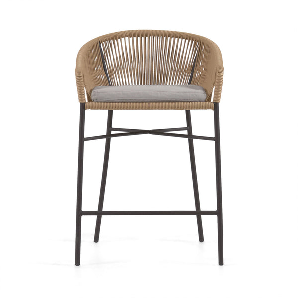 Jonas 65cm Rope Bar Stool in Beige - Marc & Main