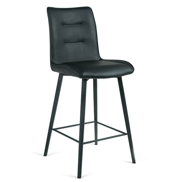 Hayes Leatherette Kitchen Bar Stool in Black - Marc & Main